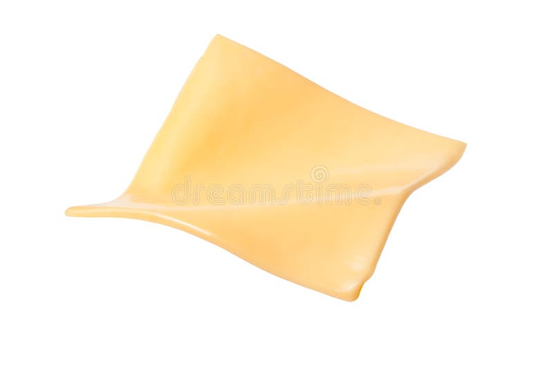 Yellow Cheese Slices Isolated on White Background Stock Image - Image ...