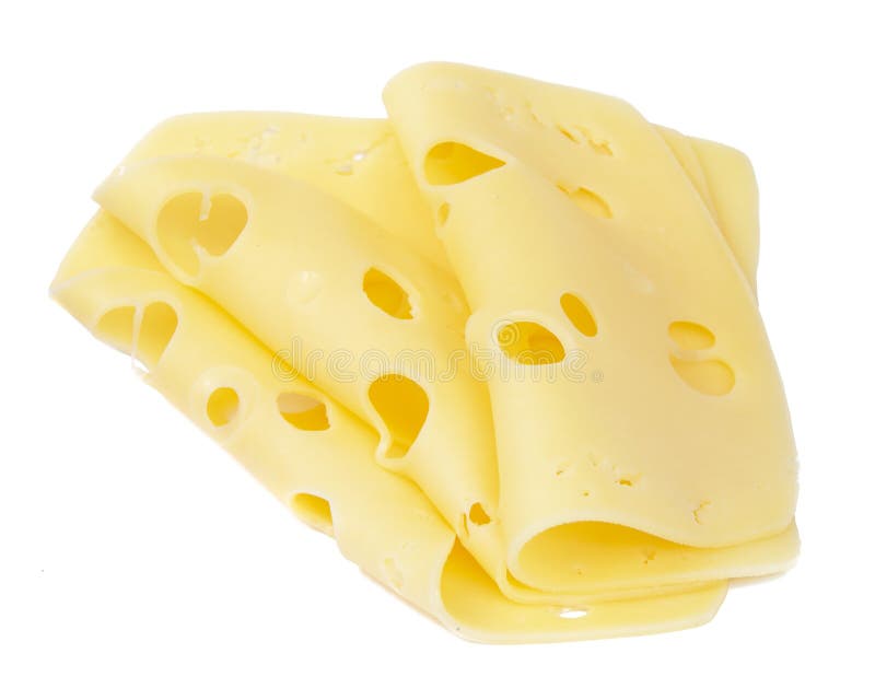 Yellow Cheese Slices Isolated on a White Background Stock Photo - Image ...