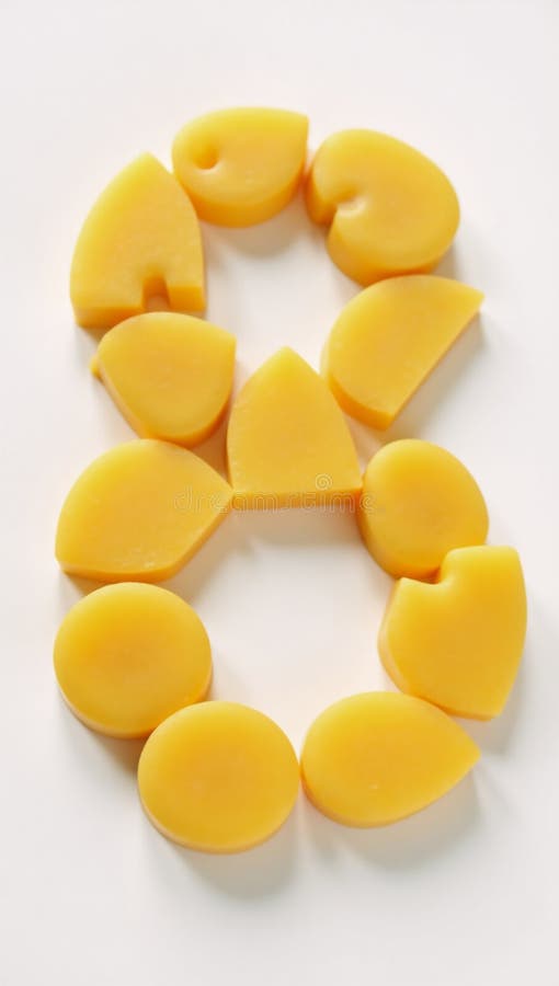 Yellow Cheeseformed Digit Group Eight Shapes for Preschool Math Study ...