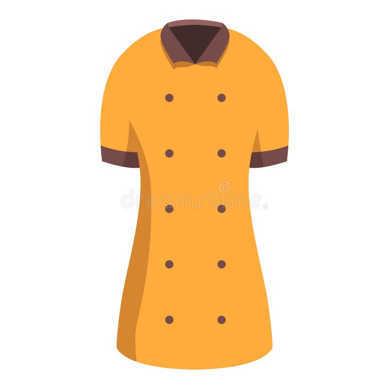 Yellow Chef Uniform with Short Sleeves for Cooking Stock Vector ...