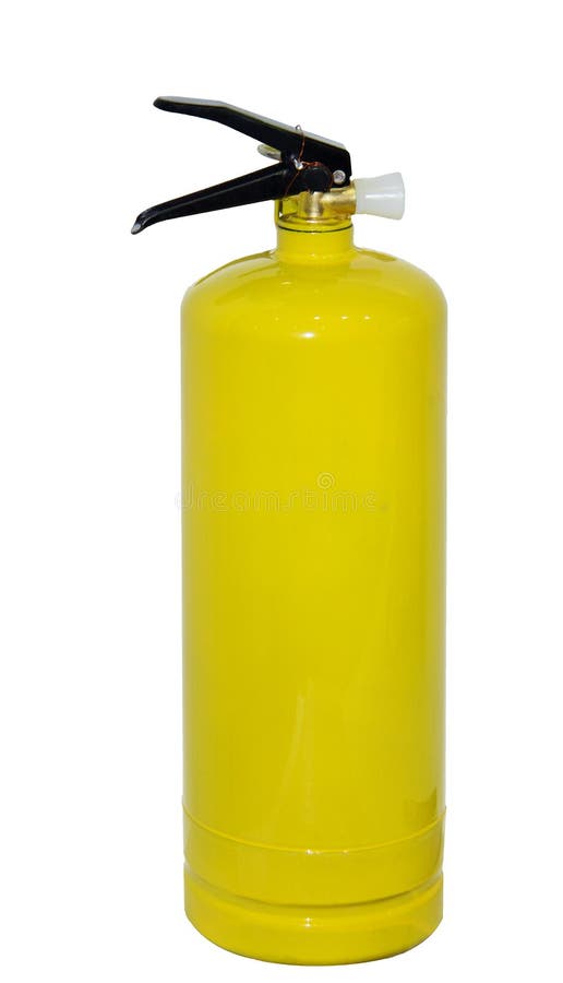 Yellow Chemical Fire Extinguisher Stock Photo - Image of flame, hose ...