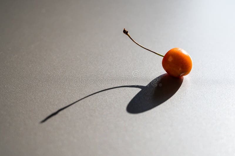Cherry with Shadow on Gold Background Stock Photo - Image of cartoon ...