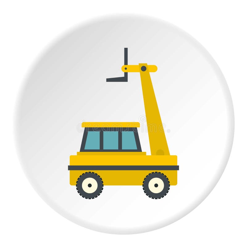 Yellow Cherry Picker Icon Circle Stock Vector - Illustration of bucket ...