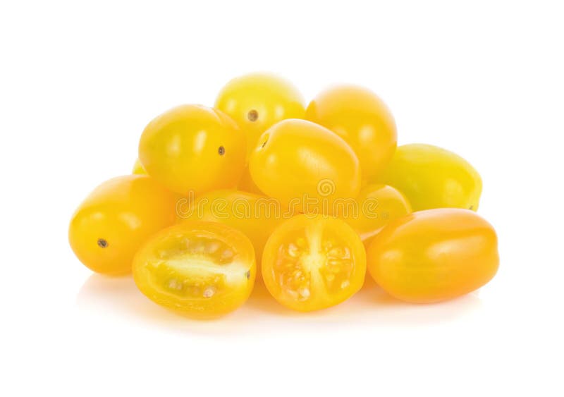 Yellow cherry tomatoes stock photo. Image of tomato, isolated - 82385462