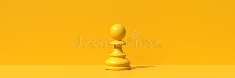 Yellow Pawn of Chess, Standing Out from the Crowd of Gray. Stock ...