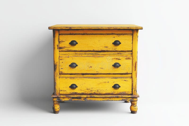 A Yellow Chest of Drawers Set Against a Clear Background, Created Using ...