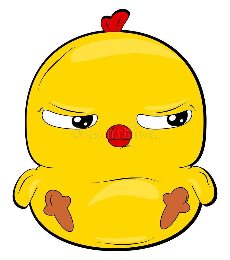 Yellow chick cartoon stock illustration. Illustration of emotion ...