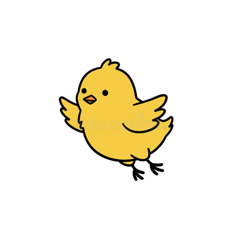 Yellow Chick Flying with Joy Against a White Background Stock Photo ...
