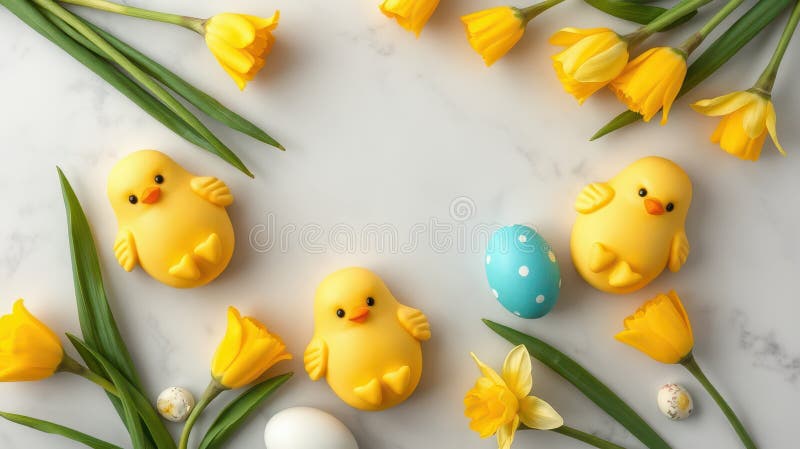 Yellow Chicks and Flowers Create a Cheerful Spring Arrangement for ...