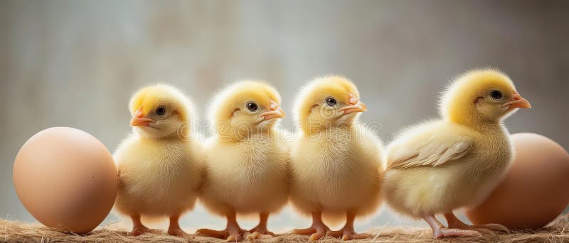 Yellow Chicks Hatching from Eggs in a Cozy Setting Stock Image - Image ...