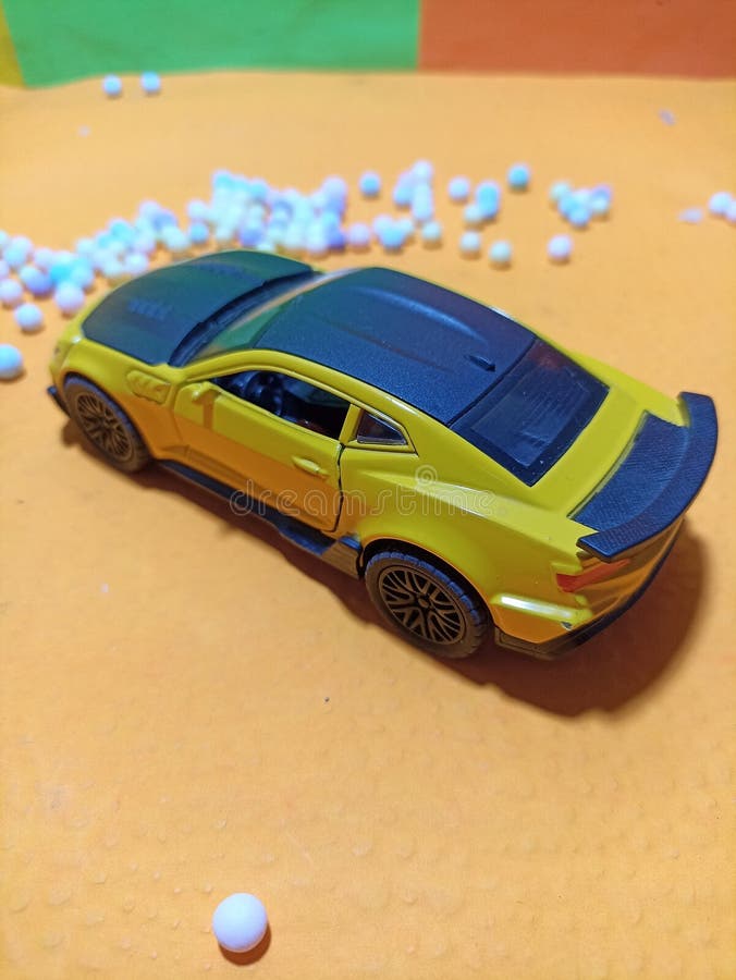 Yellow Children& X27;s Toy Car Made of Thick Iron Stock Photo - Image ...