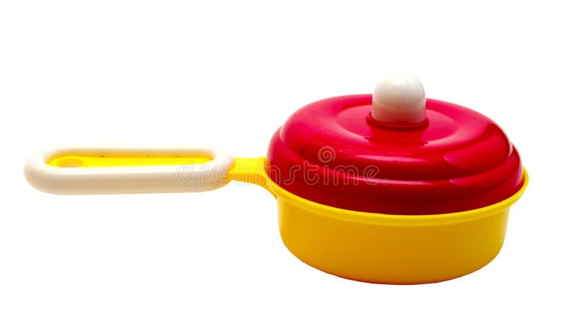 Yellow children's toy pan. stock image. Image of isolated - 19404711