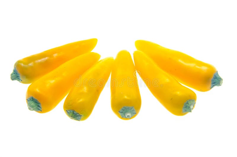 Yellow Chili Pepper Isolated on White Stock Photo - Image of ingredient ...