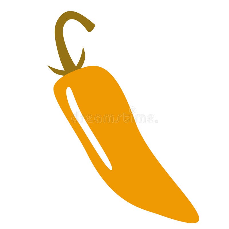Yellow Chilli Flat Illustration on White Stock Vector - Illustration of ...