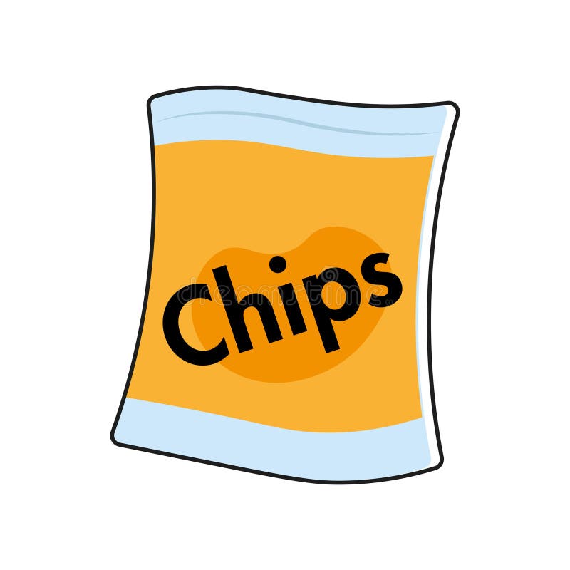 Yellow chips bag. Vector stock vector. Illustration of modern - 379771443