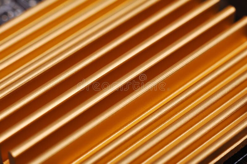 Yellow chipset heatsink stock image. Image of mother - 46529097