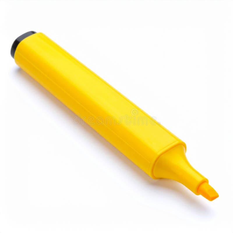 Yellow Chisel Tip Marker on White Background Stock Illustration ...