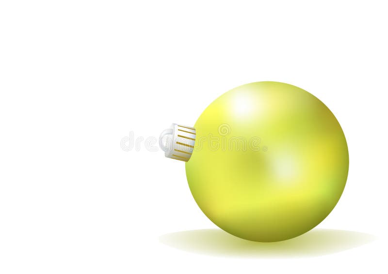 Yellow christmas ball stock vector. Illustration of white - 11524435