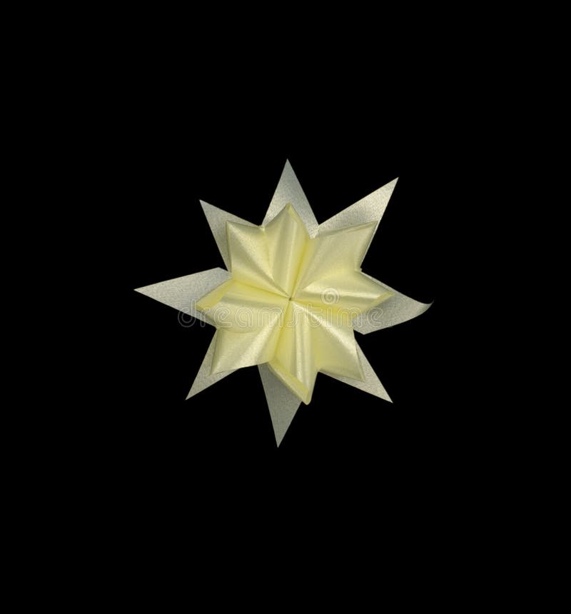 Yellow Christmas Bow Ribbon Isolated on the Black Background with ...