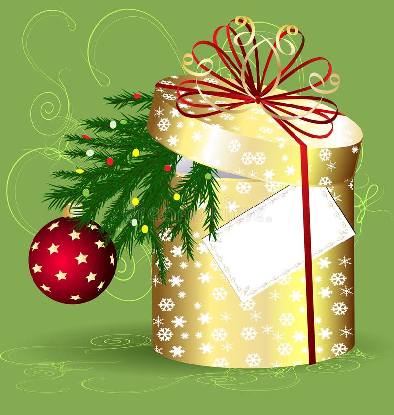 Christmas Hamper Gift Basket Stock Vector - Illustration of background ...