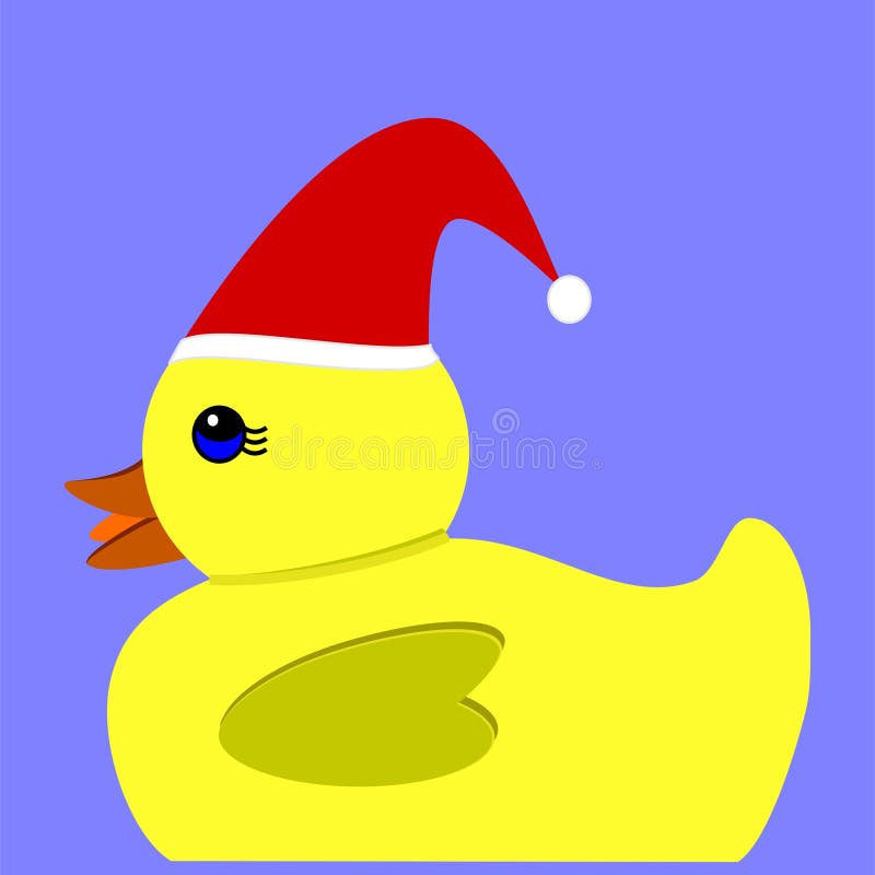Yellow Christmas duck stock vector. Illustration of seasonal - 7261655