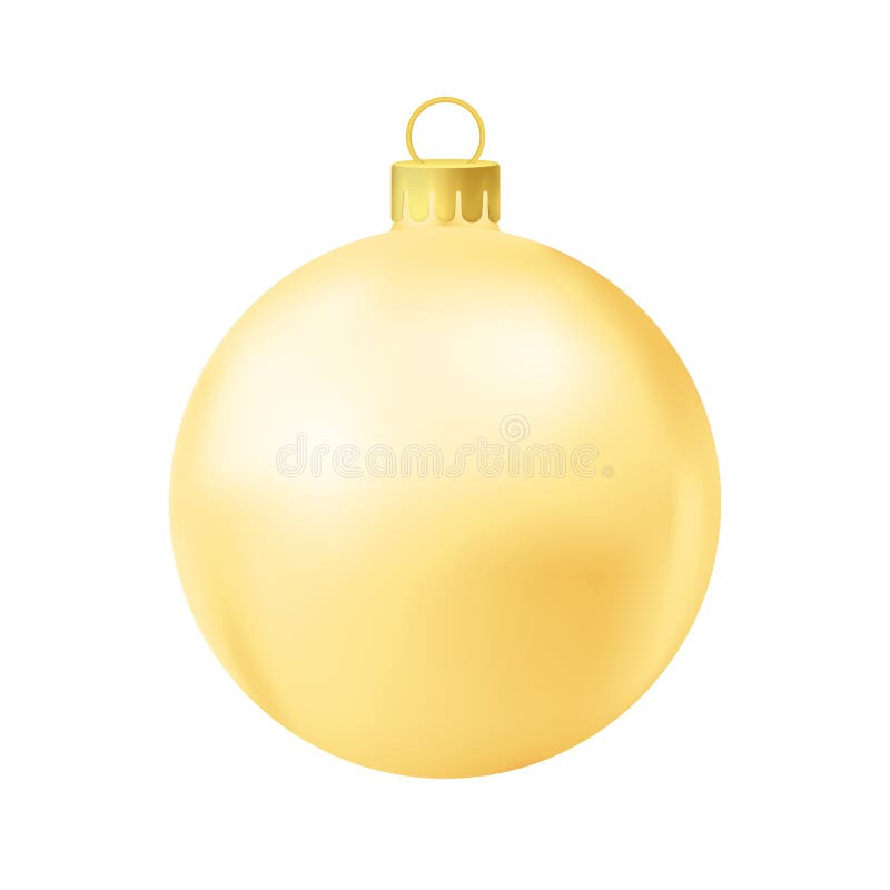 Yellow Christmas tree ball stock vector. Illustration of glossy - 279032896
