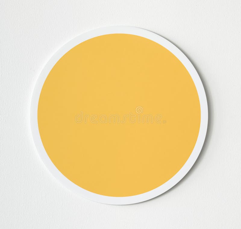Yellow Circle Button Icon Isolated Stock Photo - Image of round, symbol ...