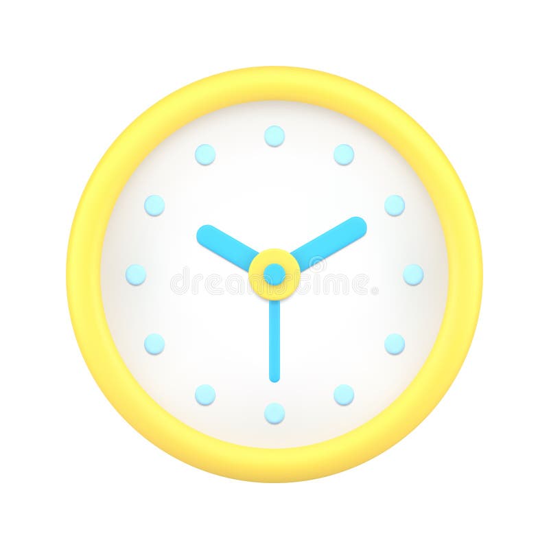 Yellow Circle Clock 3d Icon Vector Illustration Stock Vector ...