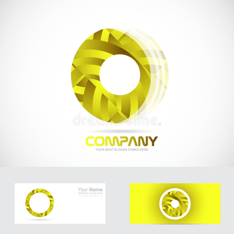 Yellow circle 3d logo stock vector. Illustration of logotype - 55782471