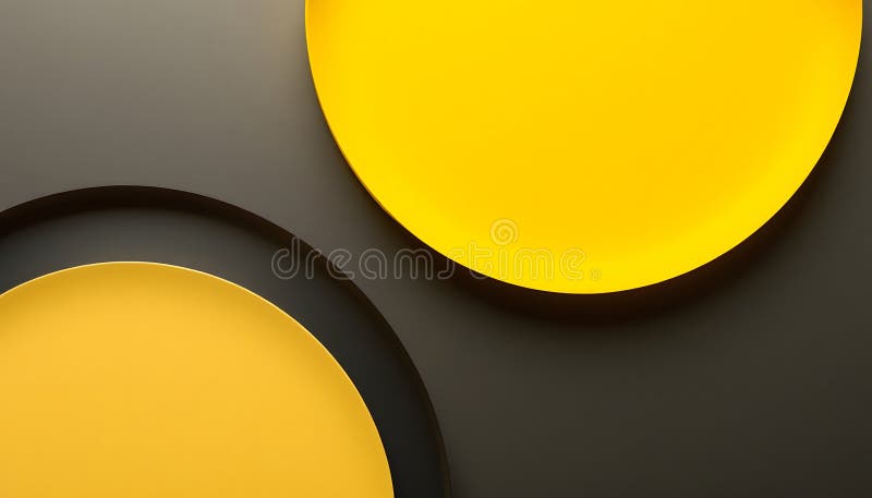 A Yellow and Black Circle is Shown on a Black Background Stock ...