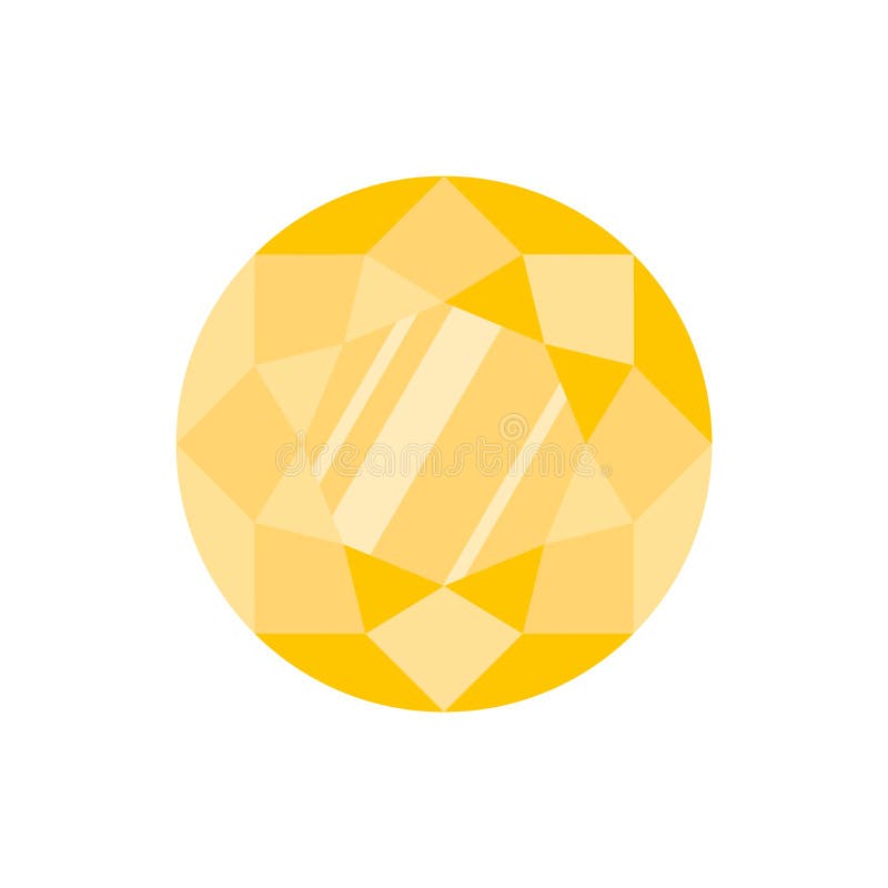 Yellow Circle Precious Stone or Gem Stock Vector - Illustration of ...