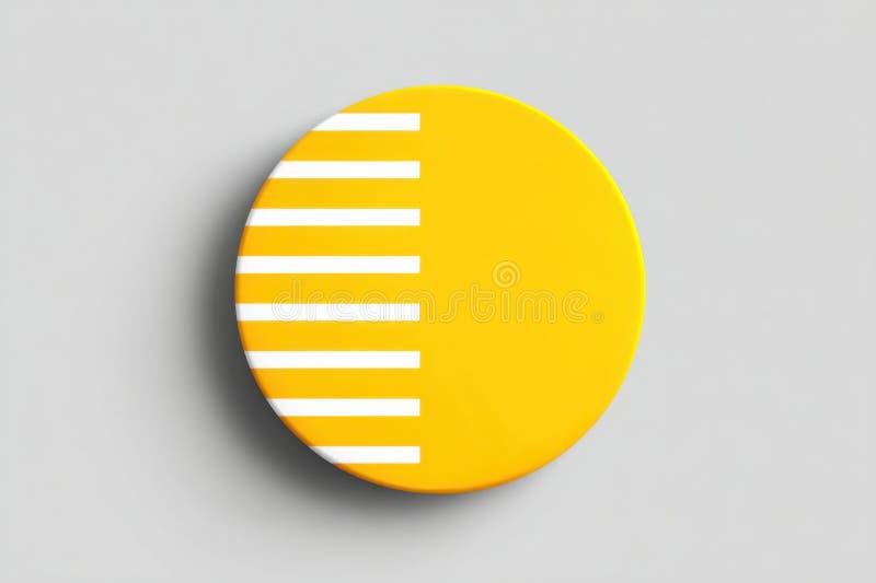 Yellow Circle with White Stripes on a Gray Background Stock ...