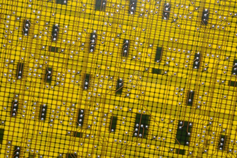Yellow circuit board macro stock image. Image of macro - 3103259
