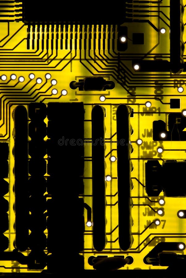 Yellow Circuit Board stock image. Image of technology - 6011923