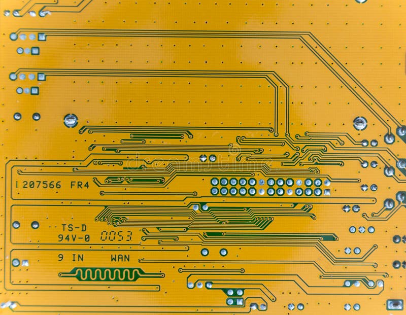 Yellow circuit board stock photo. Image of integrated - 3578002
