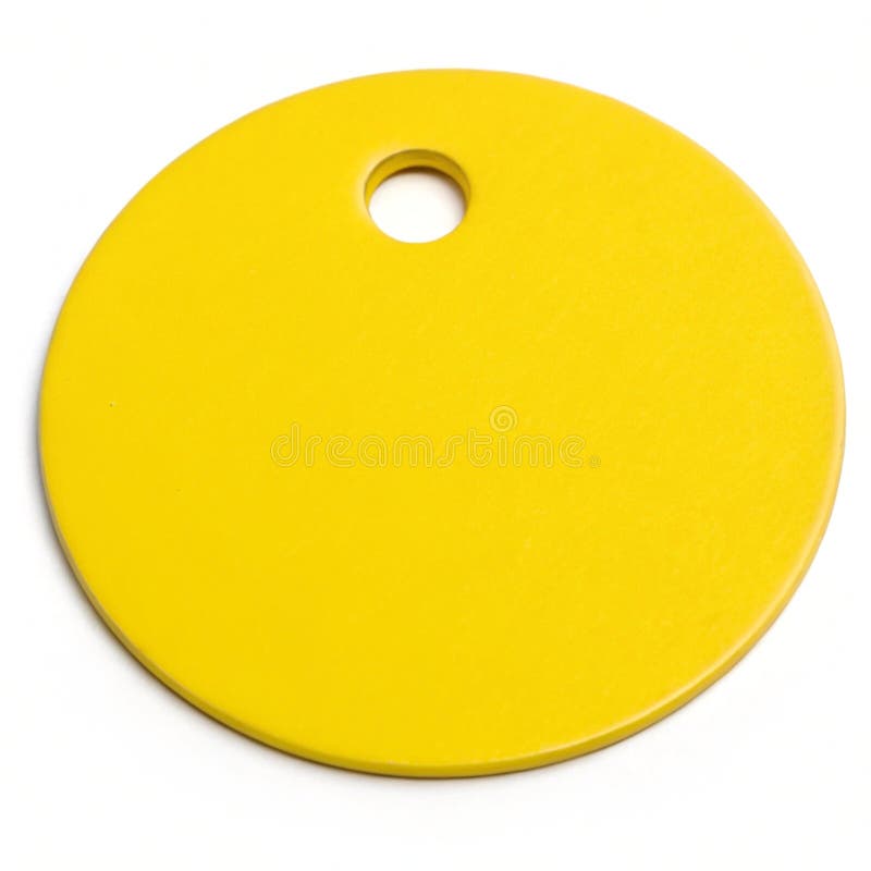 Yellow Circular Blank Tag with Hole Stock Illustration - Illustration ...