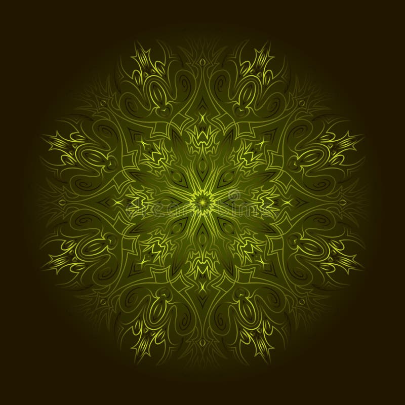 Yellow Circular Pattern with Transparent Edge Over Black Background ...