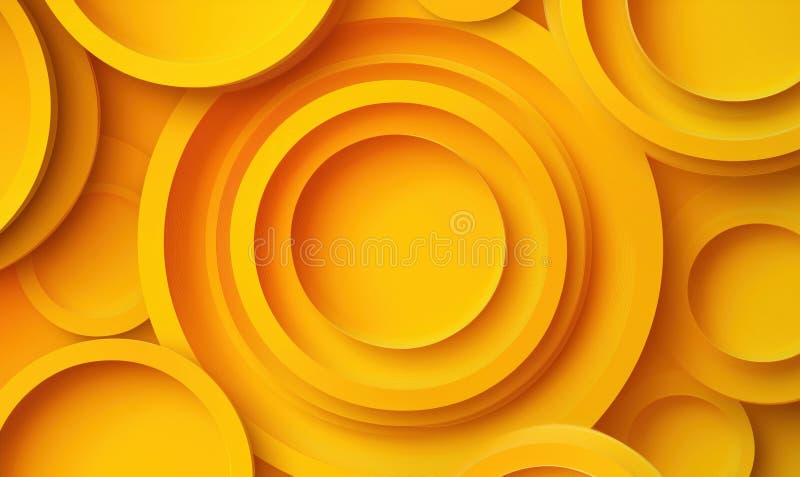 Yellow Circular Patterns, Layered Design, Vibrant Color, Modern ...
