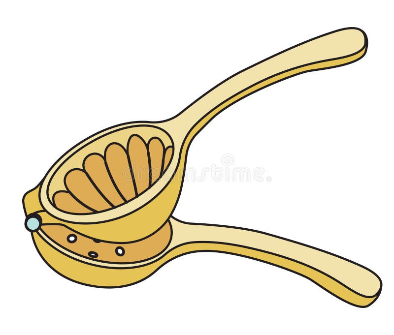 Yellow Citrus Fruit Squeezer Juicer Bar Accessory. Hand-drawn Doodle ...