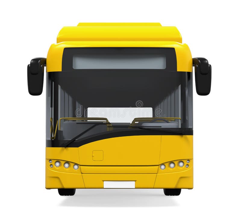Yellow City Bus Isolated stock illustration. Illustration of driving ...