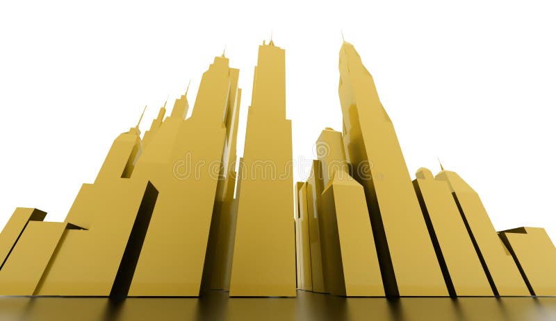 Yellow city panorama stock illustration. Illustration of high - 41324018