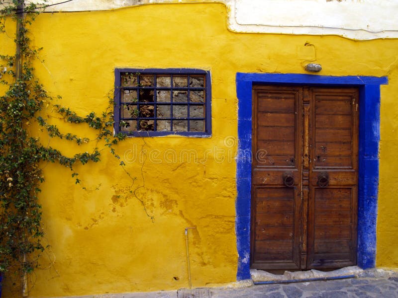 Yellow cladding stock photo. Image of house, wood, greek - 889108