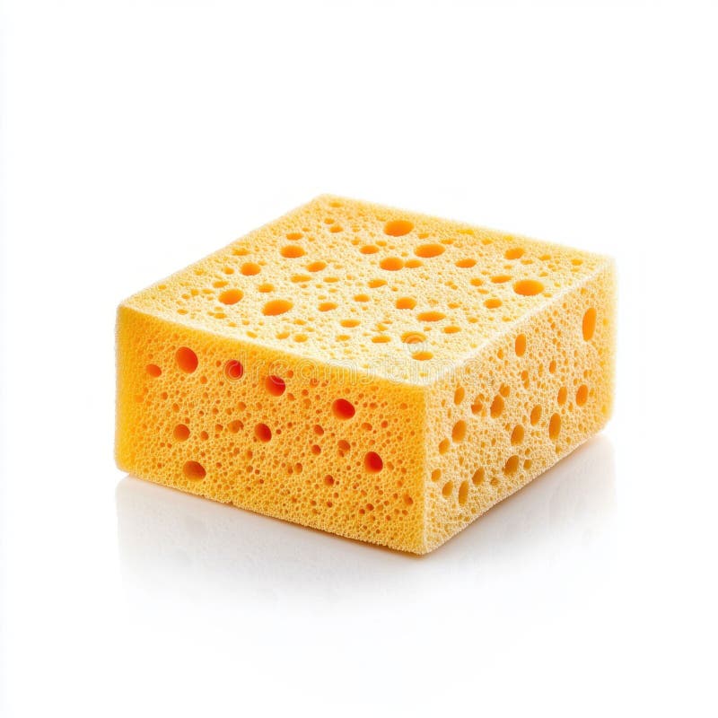 Yellow Cleaning Sponge Isolated on White Background Stock Illustration ...