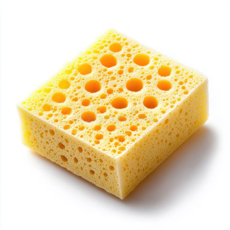 Yellow Cleaning Sponge Isolated on White Background Stock Illustration ...