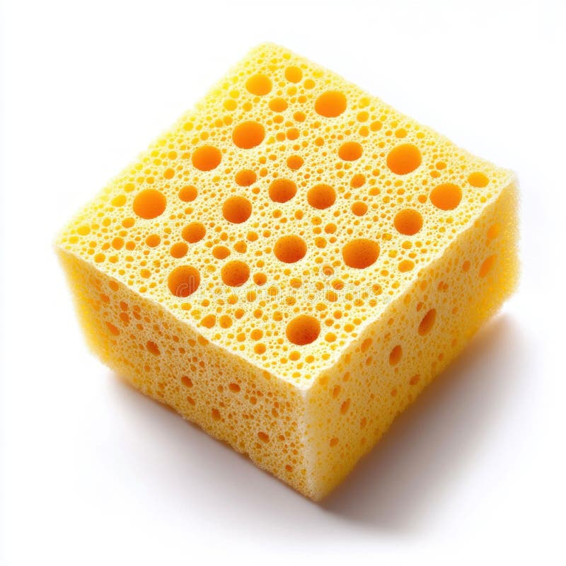 Yellow Cleaning Sponge Isolated on White Background Stock Illustration ...