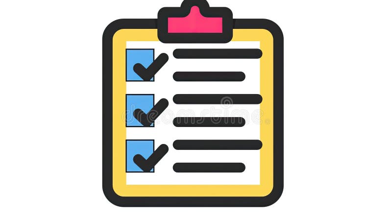 A Yellow Clipboard with a Black Border and a Pink Clip Stock ...