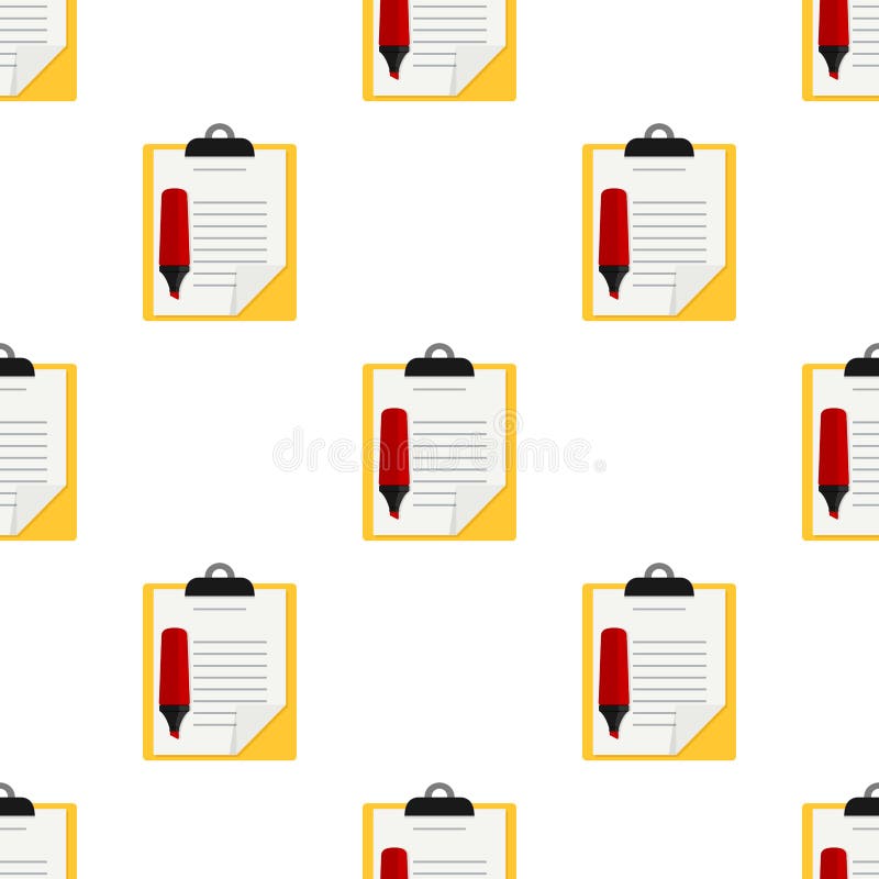 Yellow Clipboard Red Highlighter Pattern Stock Vector - Illustration of ...