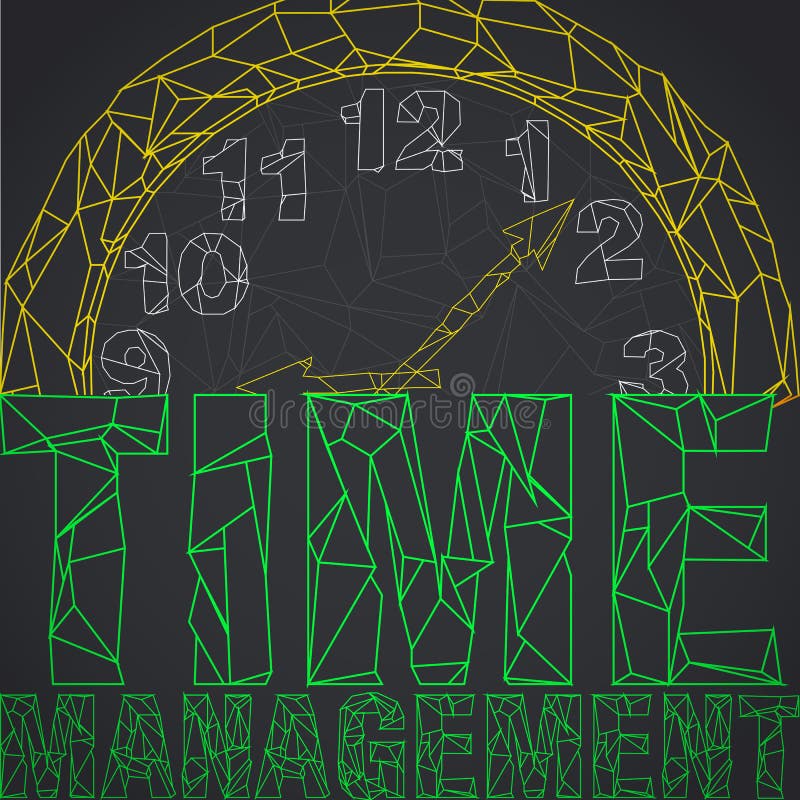 Yellow Clock and Green Words Stock Vector - Illustration of business ...