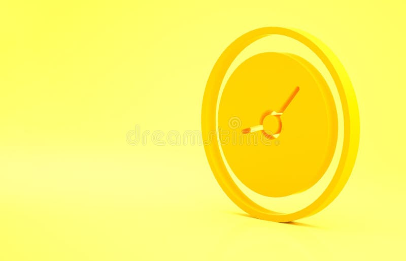Yellow Clock Icon Isolated Seamless Pattern on Red Background. Time ...