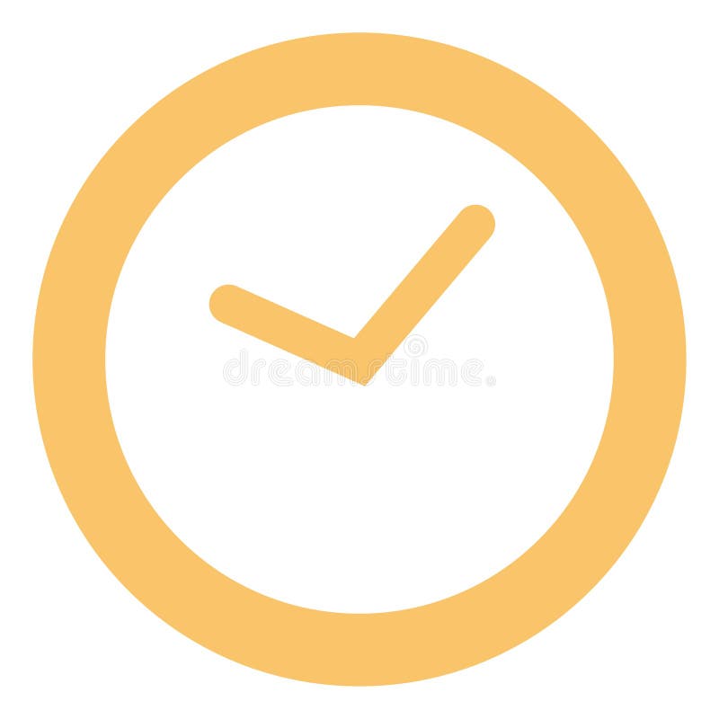 Yellow clock, icon stock vector. Illustration of apartments - 260375731